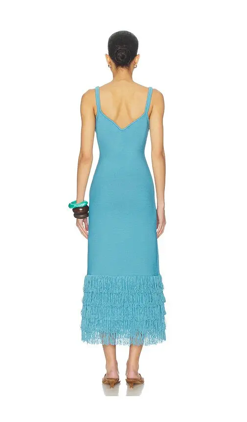AMUR Decker Fringe Midi Dress