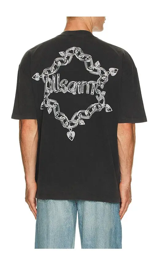 ALLSAINTS Drip Crew Neck Tee In Black