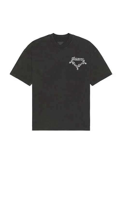 ALLSAINTS Drip Crew Neck Tee In Black