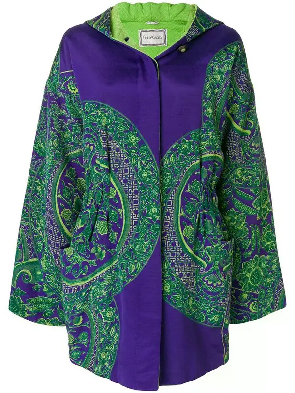 Versace Floral Padded Hooded Coat