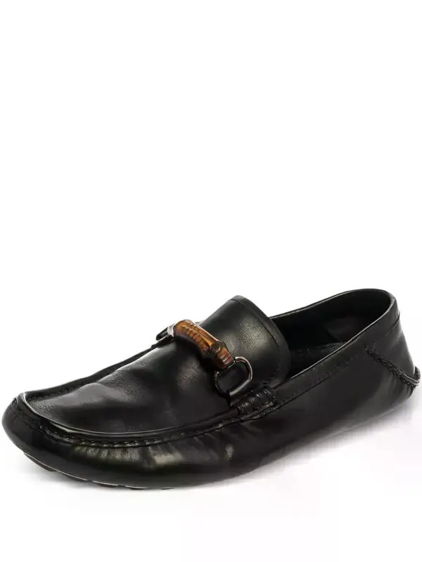 Gucci Bamboo-detail Leather Loafers