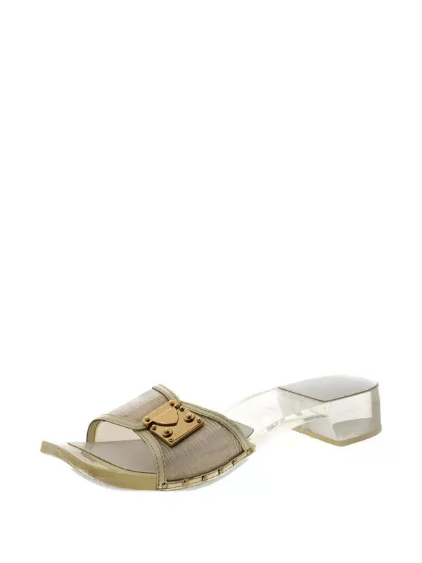 LOUIS VUITTON Transparent-heel Leather Sandals