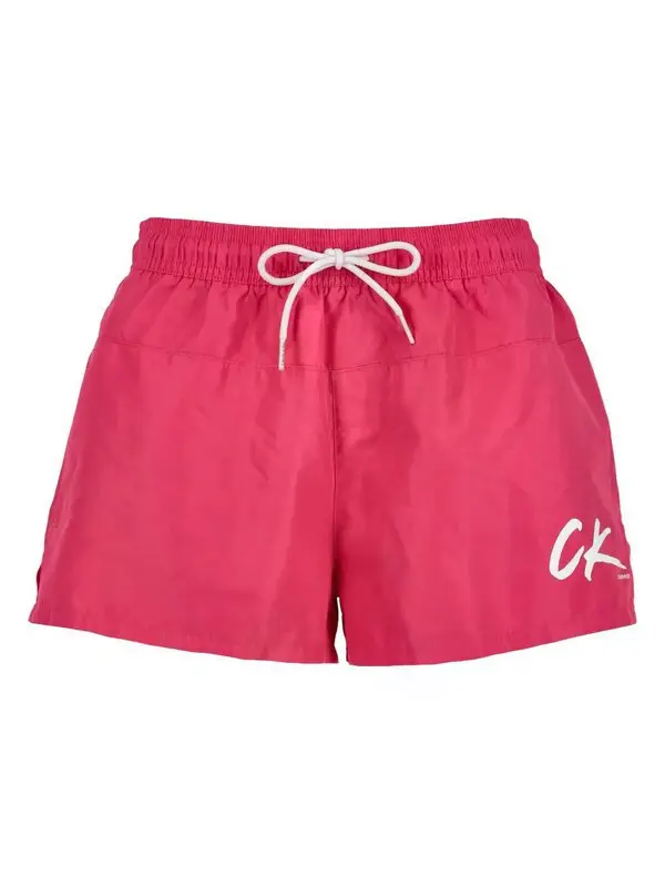 Calvin Klein Logo-print Swimsuit Shorts - Pink