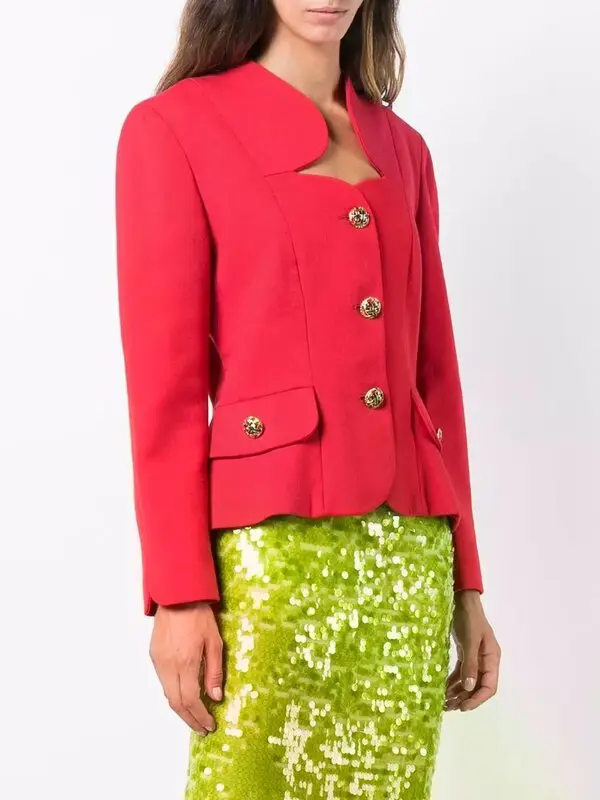 A.N.G.E.L.O. VINTAGE CULT 1980s Sculpted Neckline Buttoned Blazer