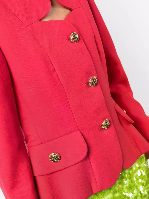 A.N.G.E.L.O. VINTAGE CULT 1980s Sculpted Neckline Buttoned Blazer