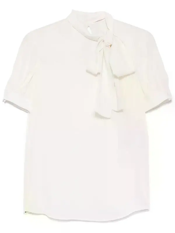Valentino Garavani Silk Pussy-bow Blouse - White