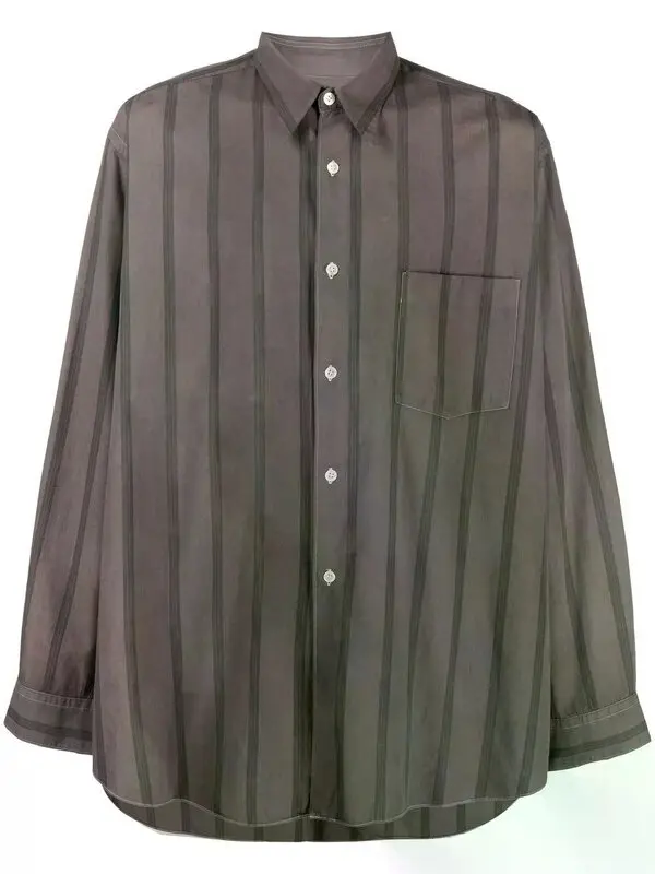 Comme Des Garçons 1990s Cutaway Collar Striped Shirt