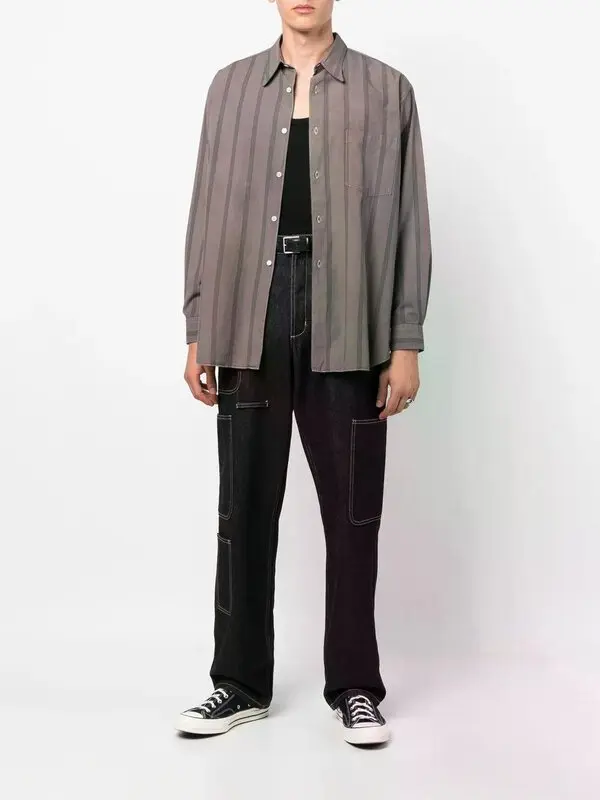 Comme Des Garçons 1990s Cutaway Collar Striped Shirt