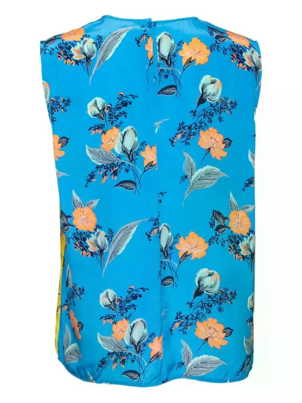 Diane Von Furstenberg Vintage Floral-print Sleeveless Top