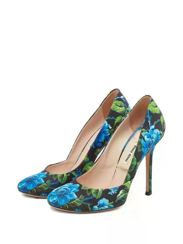 Miu Miu 85mm Floral-print Pumps