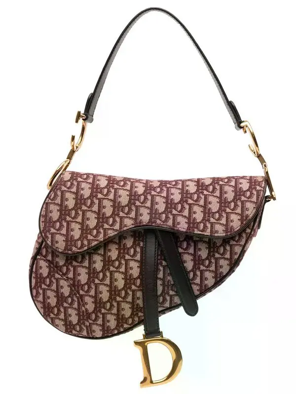 Dior 2018 Oblique Canvas Saddle Bag - Red