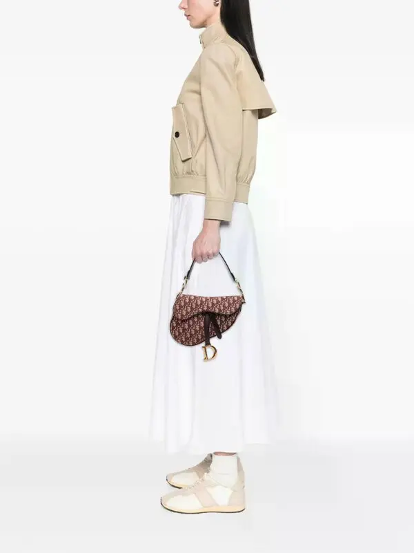 Dior 2018 Oblique Canvas Saddle Bag - Red