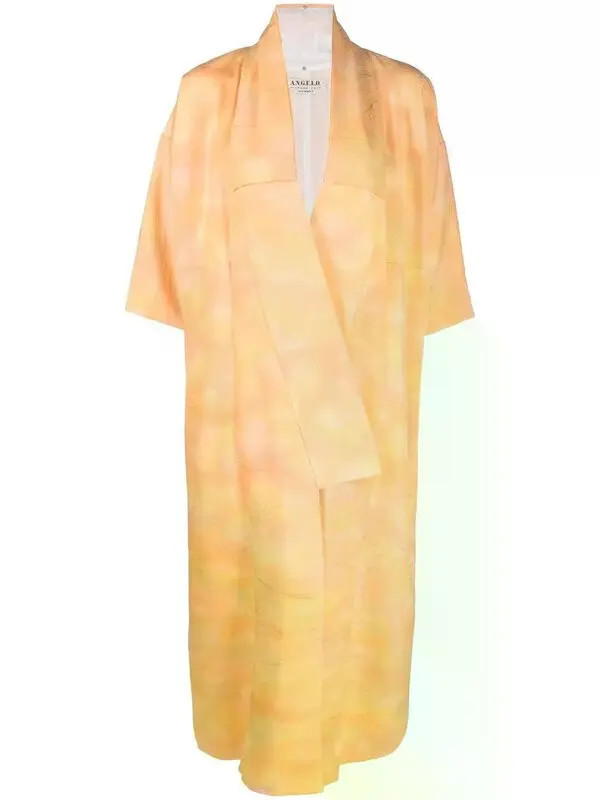 A.N.G.E.L.O. VINTAGE CULT 1970s Marble-effect Silk Coat - Orange