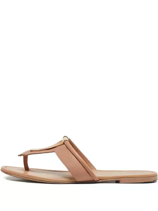 Saint Laurent Leather Y Motif Thong Flats