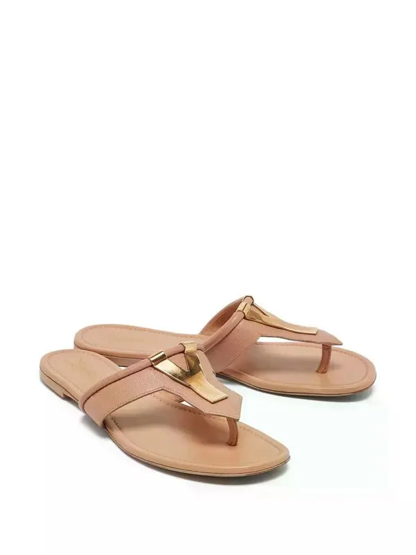 Saint Laurent Leather Y Motif Thong Flats