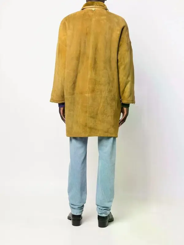 Versace 1980s Zip-up Shearling Coat