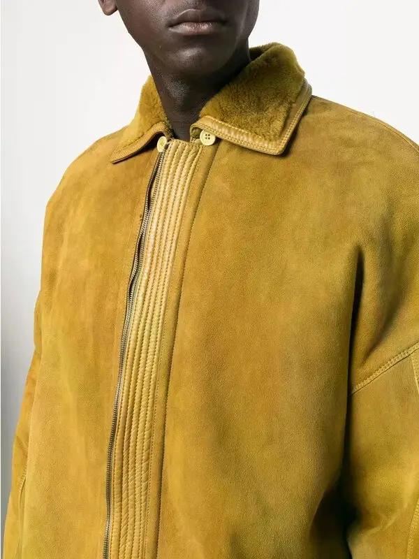 Versace 1980s Zip-up Shearling Coat