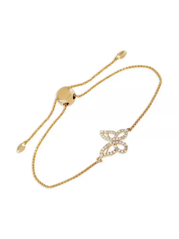 LB EXCLUSIVE 14k Yellow Butterfly Diamond Bracelet - Gold
