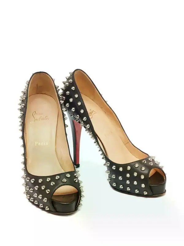 CHRISTIAN LOUBOUTIN Studded Peep-toe Platform Pumps