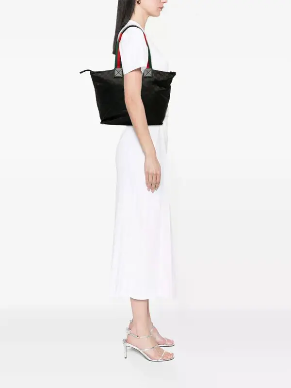 Gucci Gg Canvas Web Tote Bag