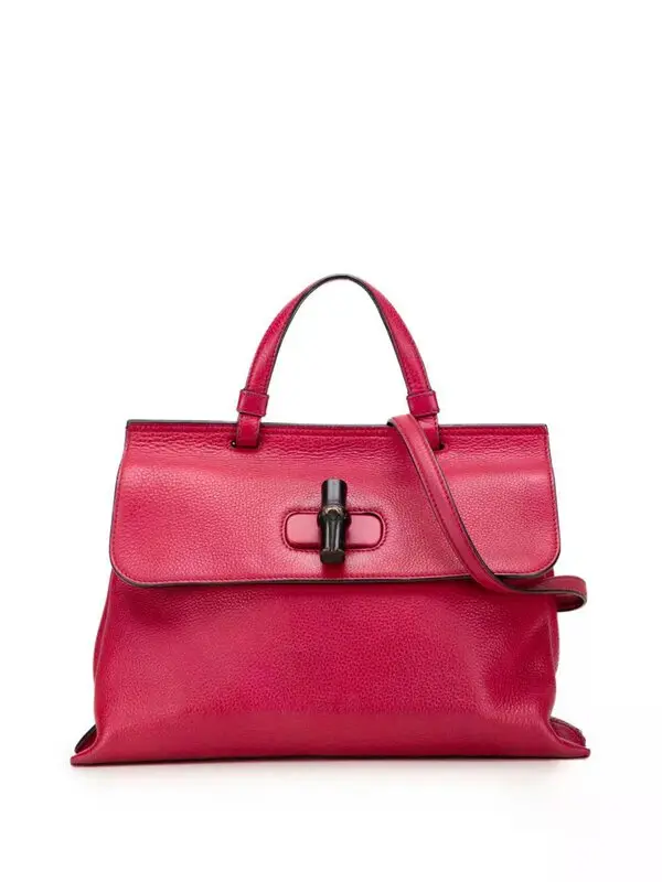 Gucci Leather Bamboo Daily Satchel - Pink