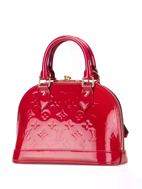 LOUIS VUITTON Monogram Vernis Alma Bb Satchel - Red