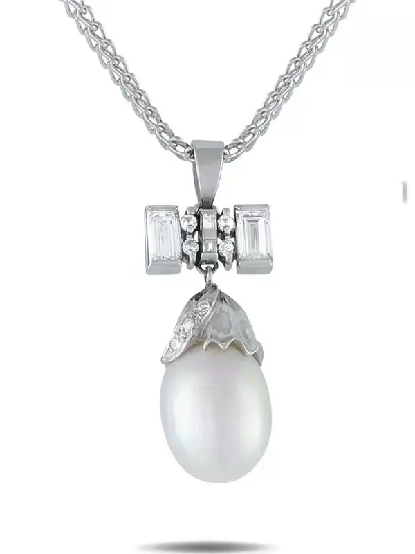 LB EXCLUSIVE Platinum, Diamond And Pearl Necklace