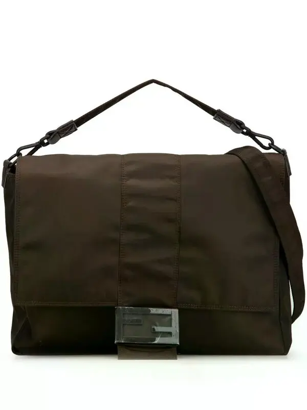 Fendi Large Econyl Nylon Baguette Satchel