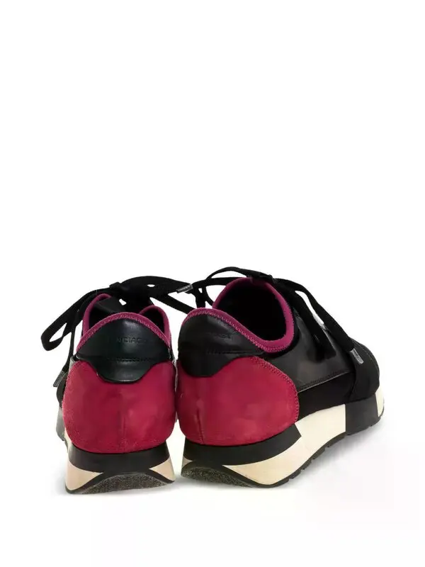 Balenciaga Race Runner Leather-strap Sneakers - Black