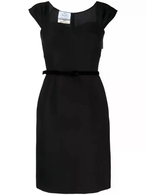 Prada Belted Wool-blend Dress
