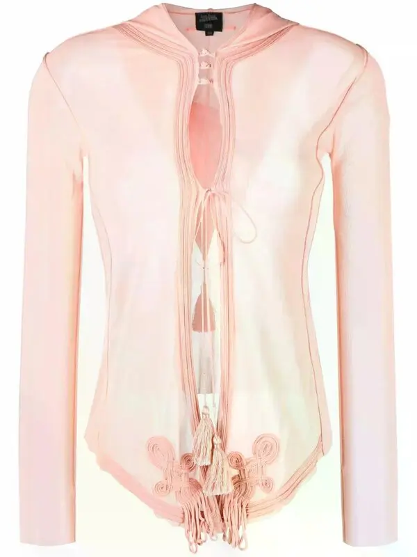 JEAN PAUL GAULTIER 2000s Embroidered Sheer Blouse
