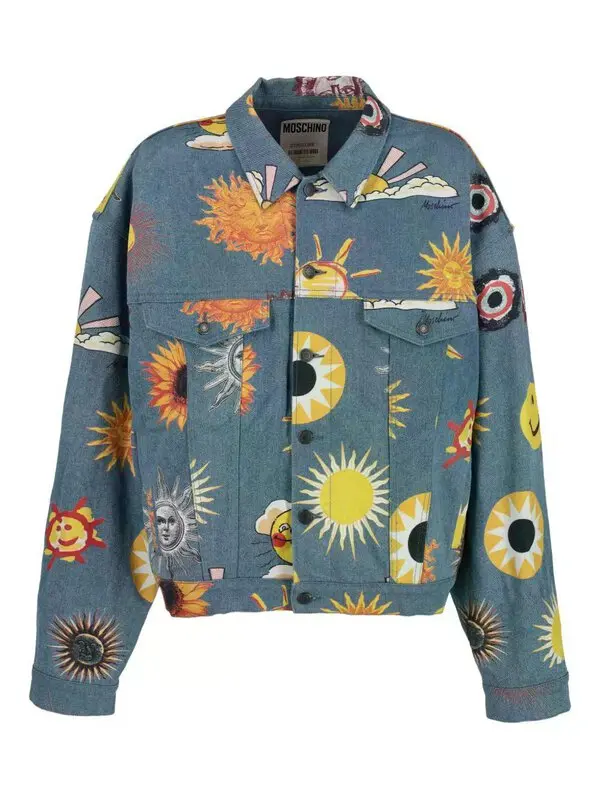 Moschino Printed Shirt Jacket - Blue