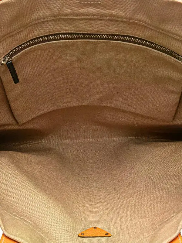 Prada Cinghiale Trimmed Canapa Tote Bag - Brown