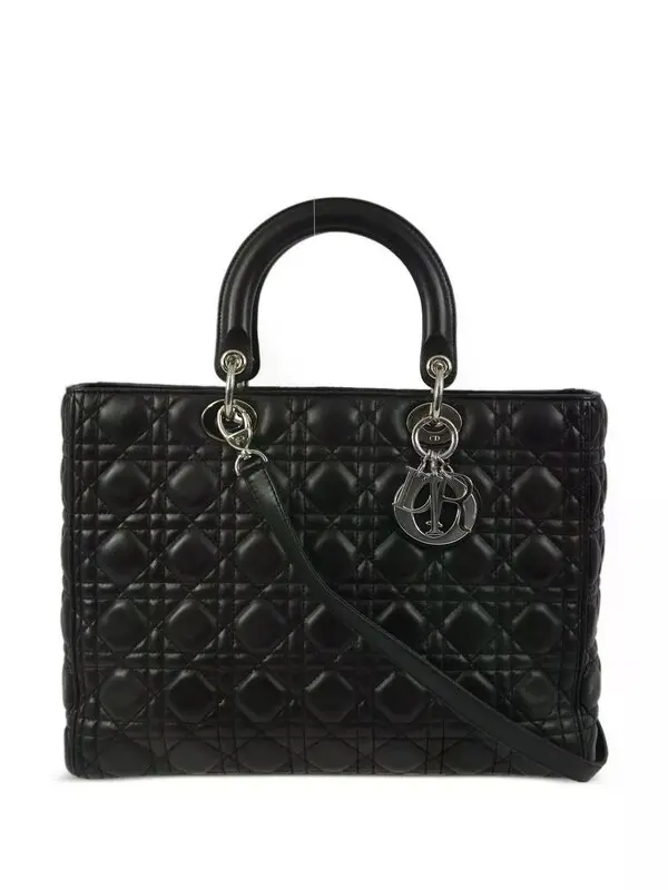 Dior Cannage Lady Two-way Handbag - Black