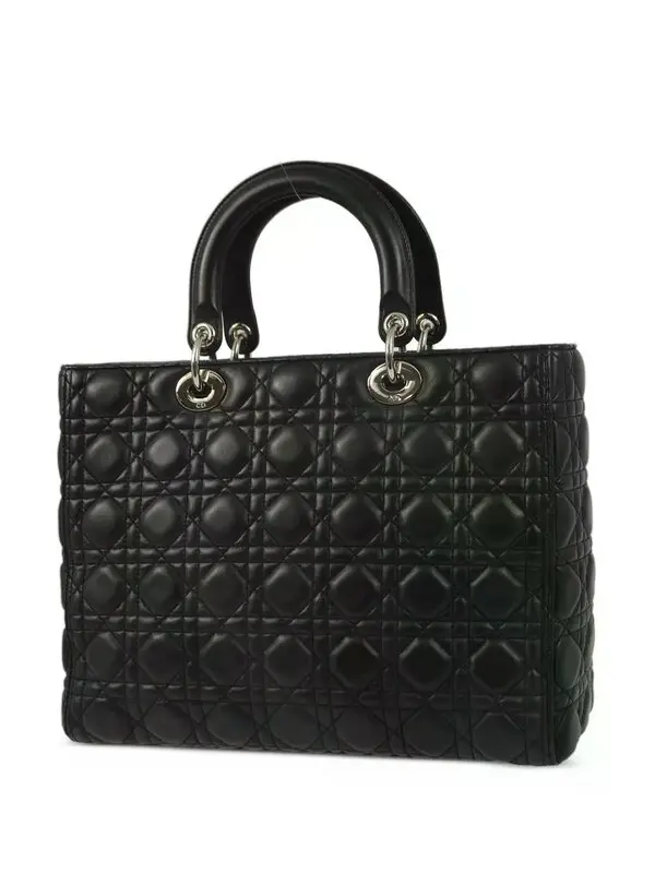 Dior Cannage Lady Two-way Handbag - Black
