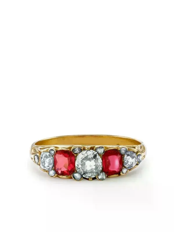 PRAGNELL 18kt Yellow Diamond And Ruby Ring - Gold