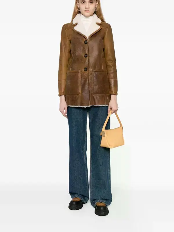 Prada Button-front Shearling Jacket