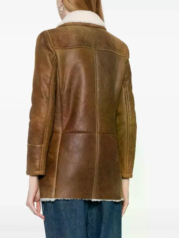 Prada Button-front Shearling Jacket