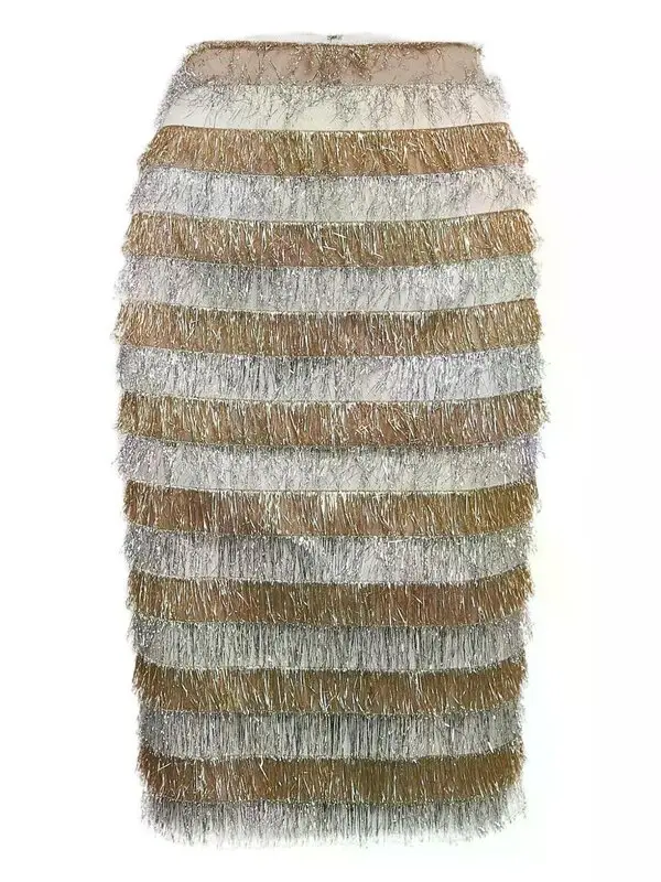 Max Mara Metallic-fringe Skirt