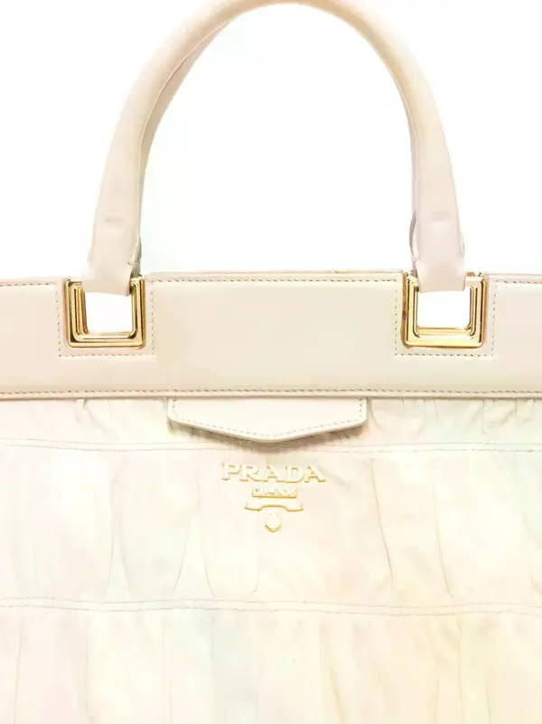 Prada 2010s Gaufre Ruched Tote Bag