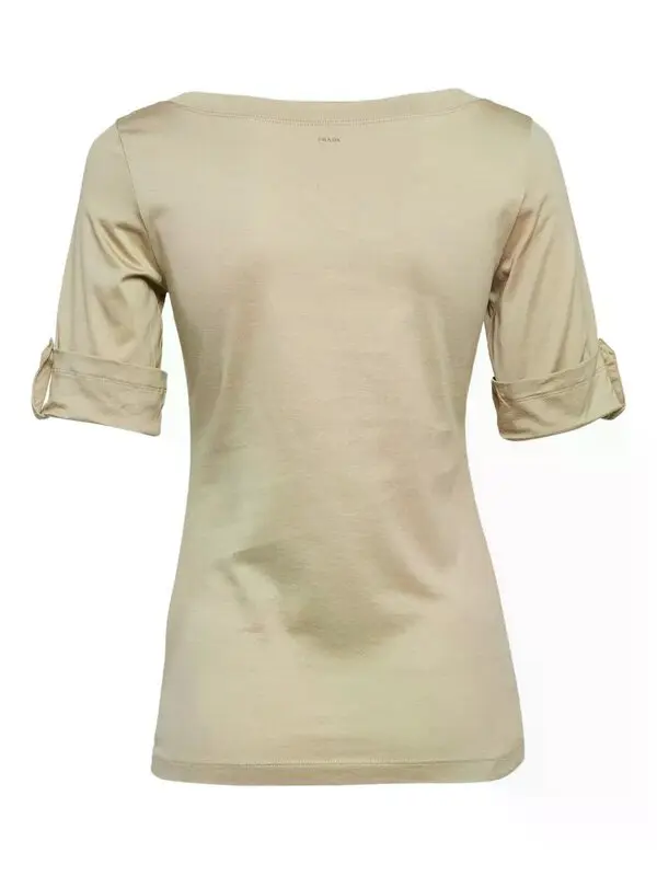 Prada Cotton V-neck Top