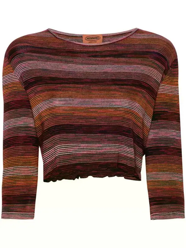 Missoni 2000s Striped Crop Top - Black