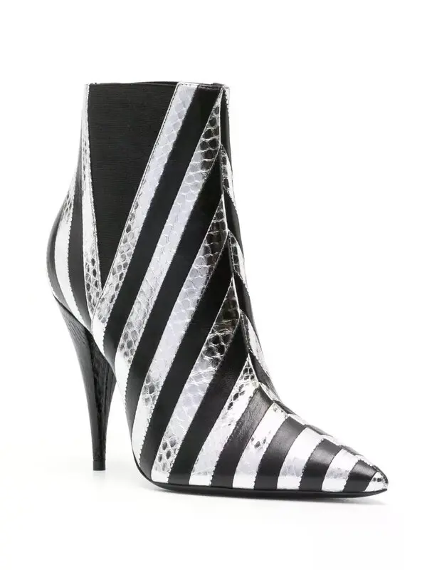 Saint Laurent Kiki 100mm Snakeskin-effect Striped Boots