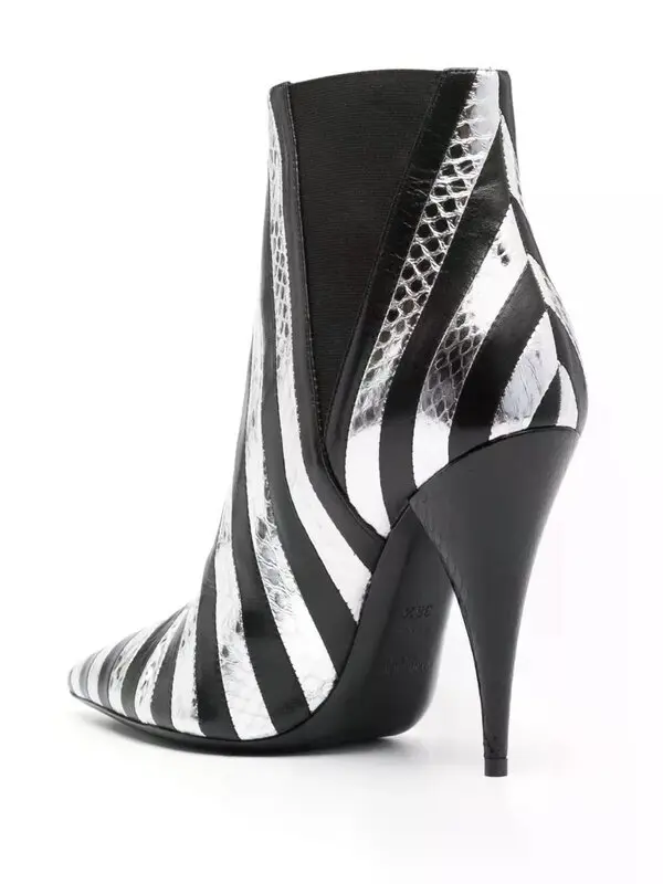 Saint Laurent Kiki 100mm Snakeskin-effect Striped Boots