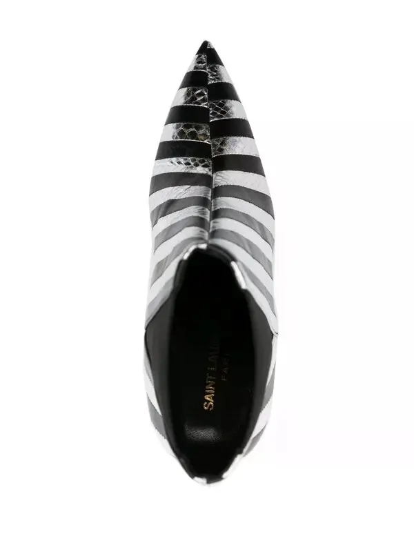 Saint Laurent Kiki 100mm Snakeskin-effect Striped Boots