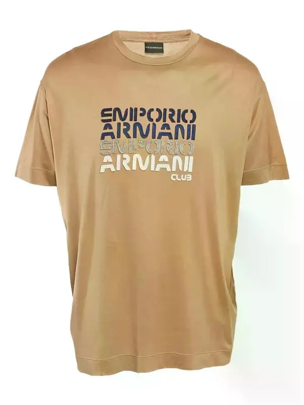 Emporio Armani Logo-appliqué T-shirt - Brown