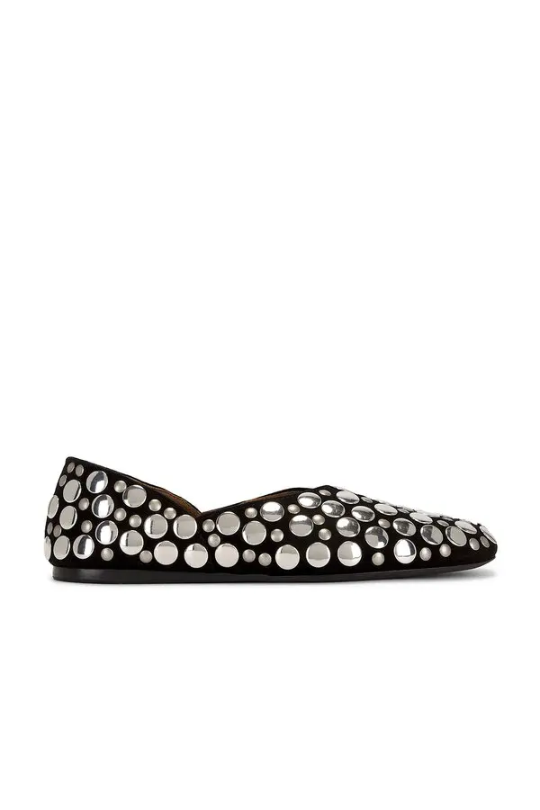 Khaite Jane Studded Flats - Black