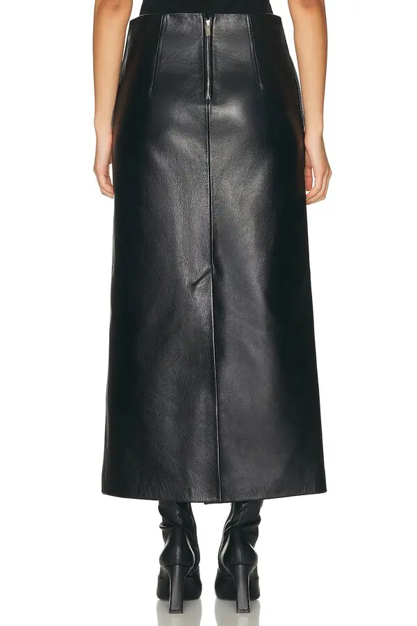 TOTEME Grained Leather Straight Skirt