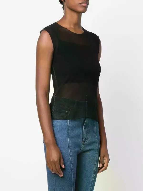 MAISON MARGIELA 2000s Sheer-panel T-shirt
