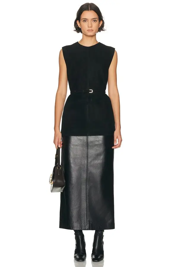 TOTEME Belted Suede Top